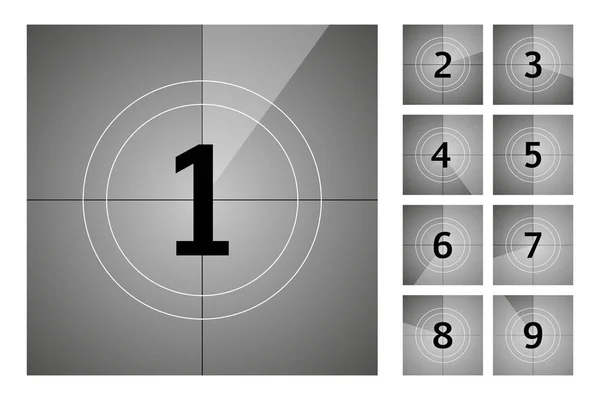 Movie countdown frames set. Old film cinema timer count Stock Vector ...