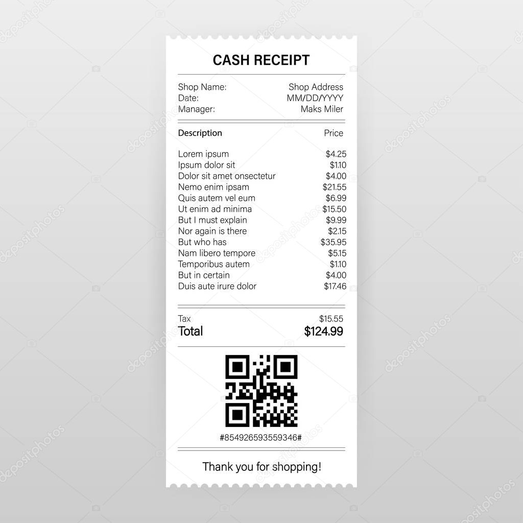 Vector de recibos ilustración de facturas de papel de pago realistas ...