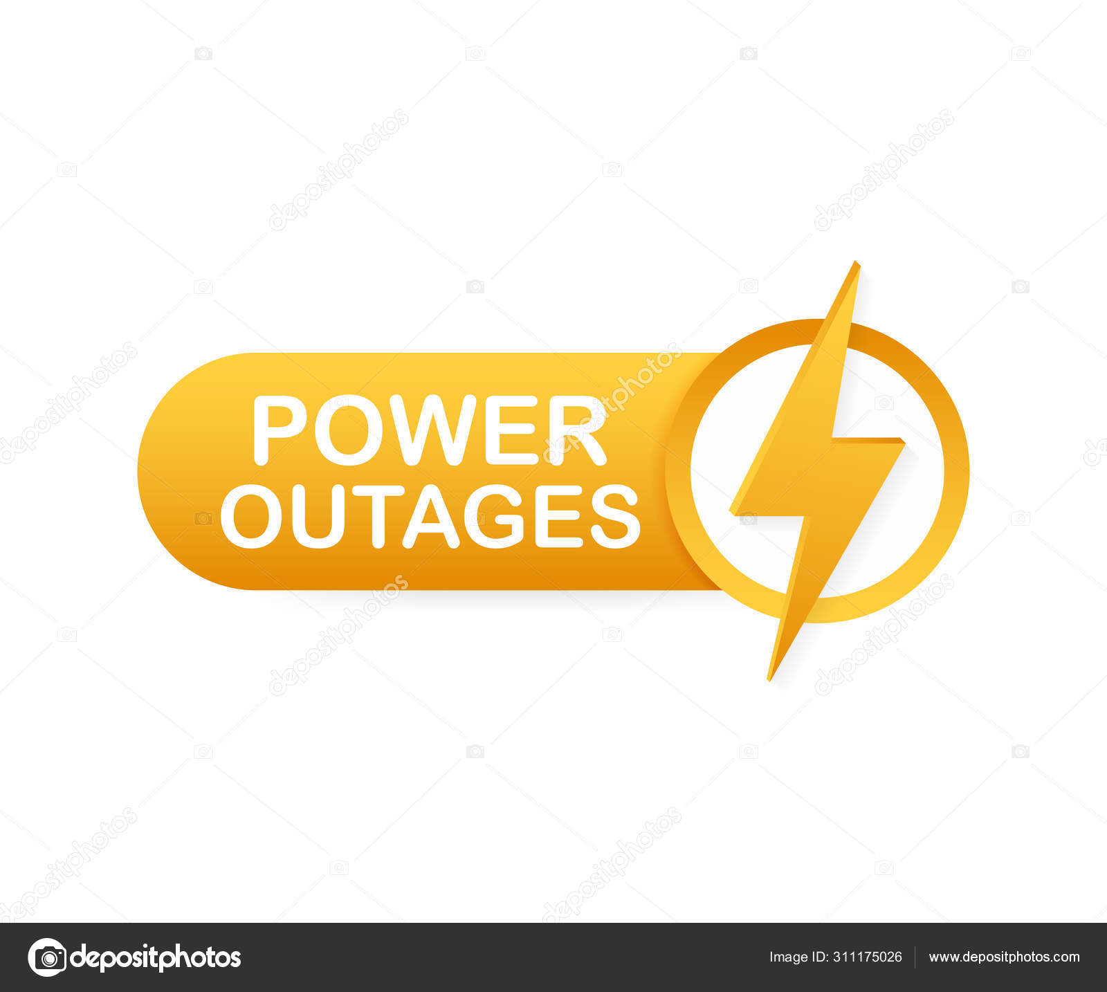 Power outages. Badge, icon, stamp, logo. Vector illustration. Stock ...