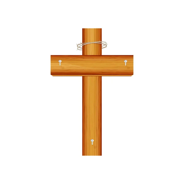 Rugged Wooden Cross Tattoo