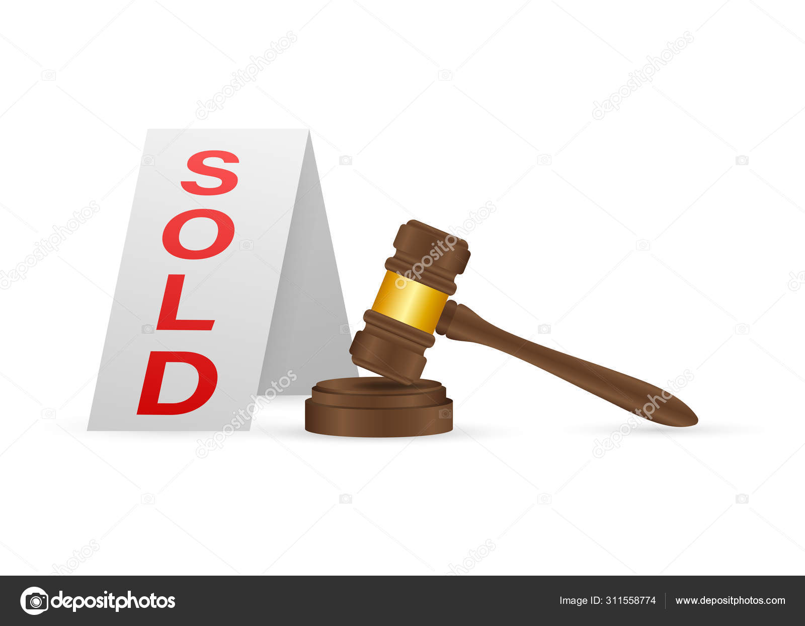 Bidding Hammer Vector