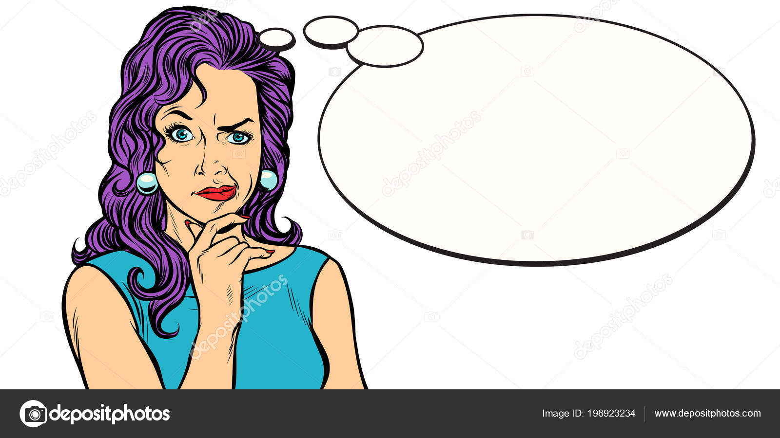 Woman skeptical person mimics comic balloon Stock Vector Image by ...