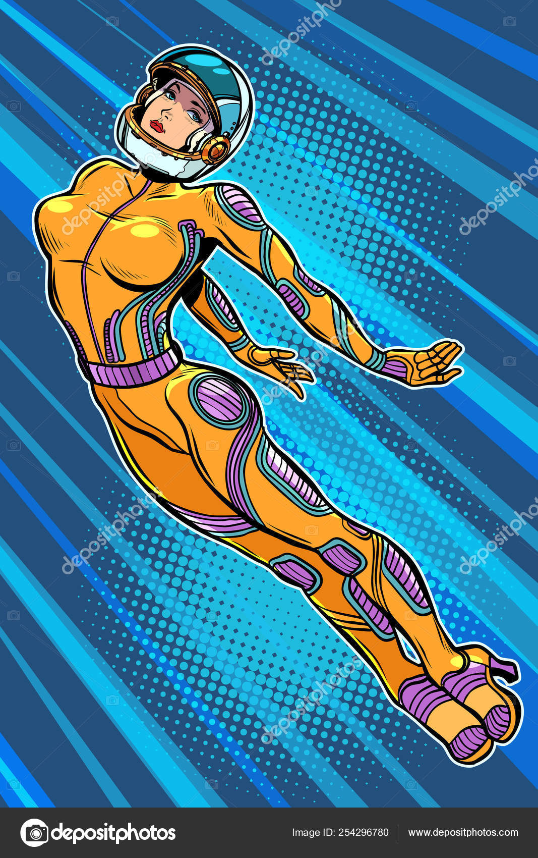 Beautiful woman astronaut hero flying up Stock Vector by ©studiostoks ...