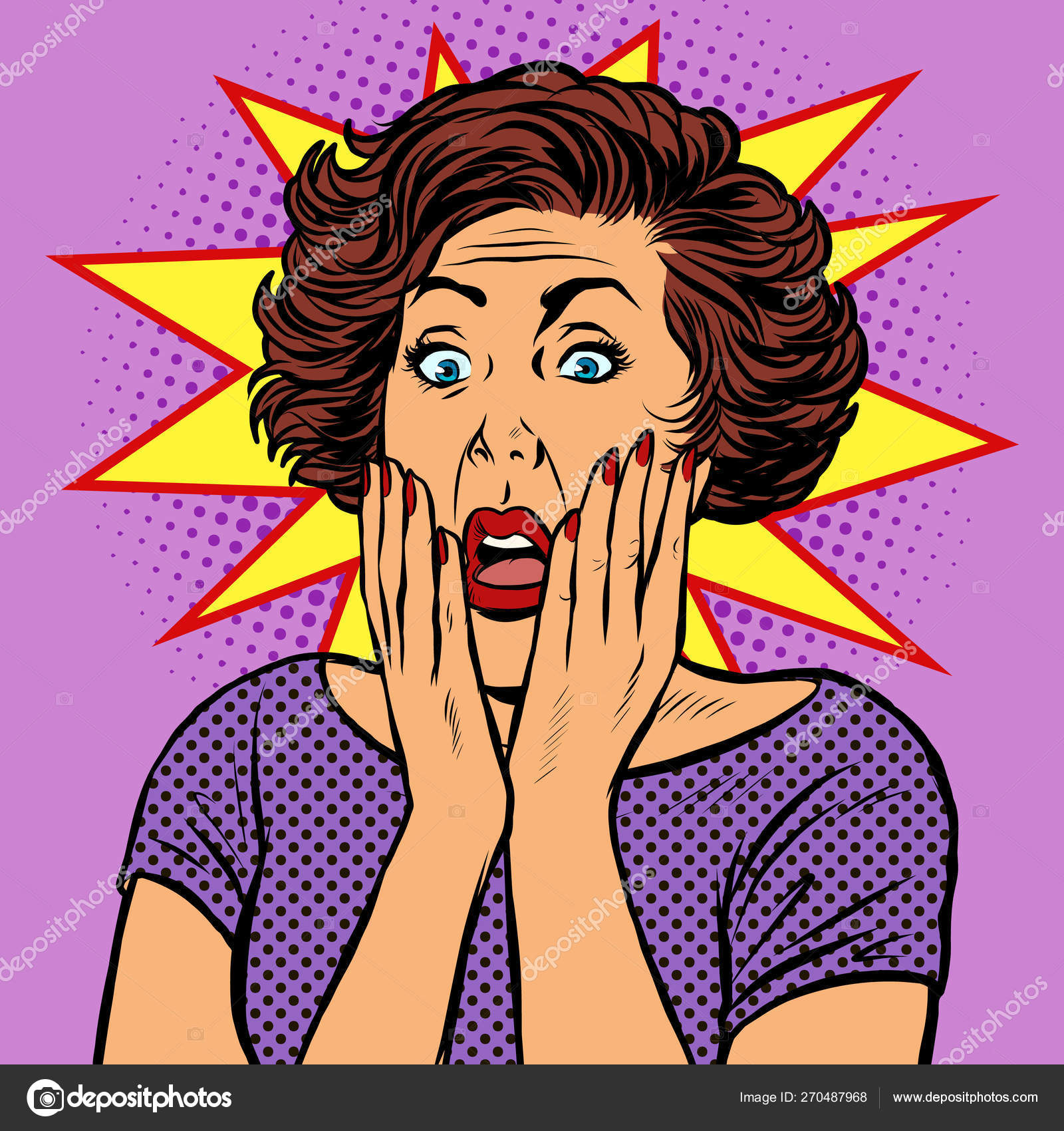 Surprised retro woman Stock Vector Image by ©studiostoks #270487968