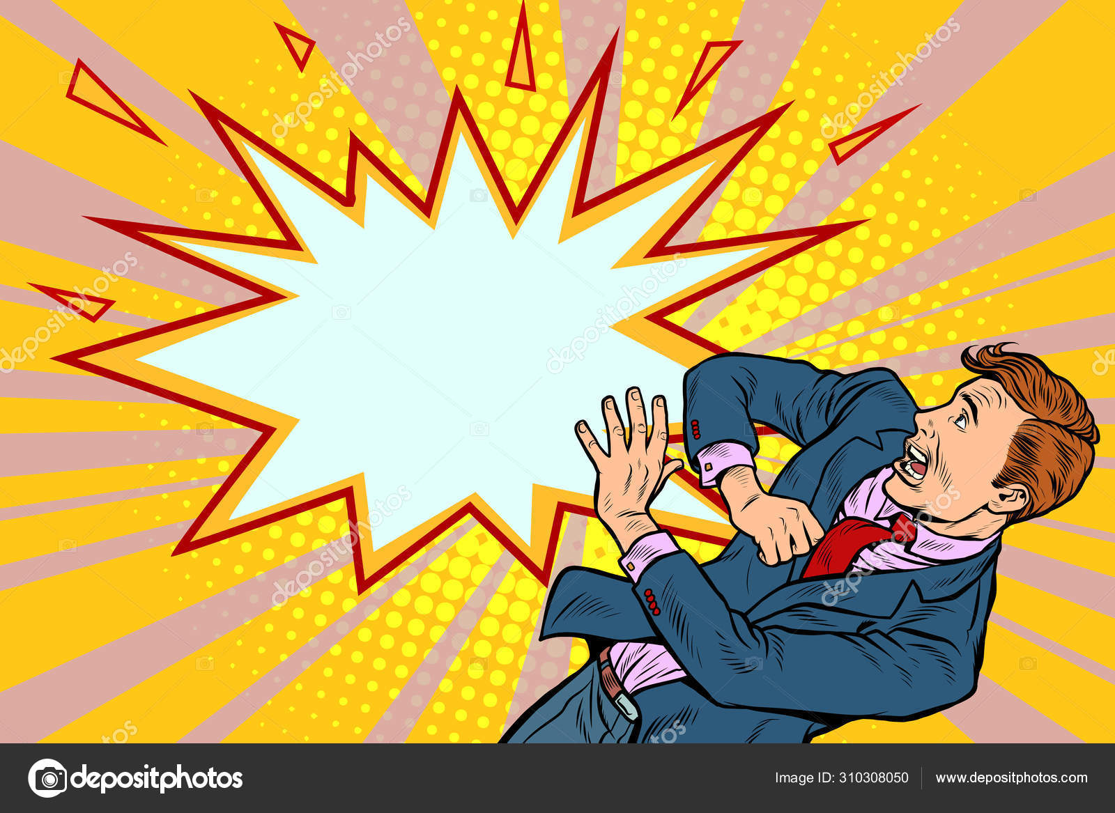 Scared man, human emotions Stock Vector by ©studiostoks 310308050