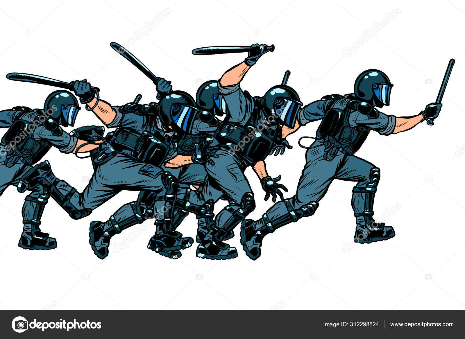 Police squad. authoritarian and totalitarian regimes concept Stock ...