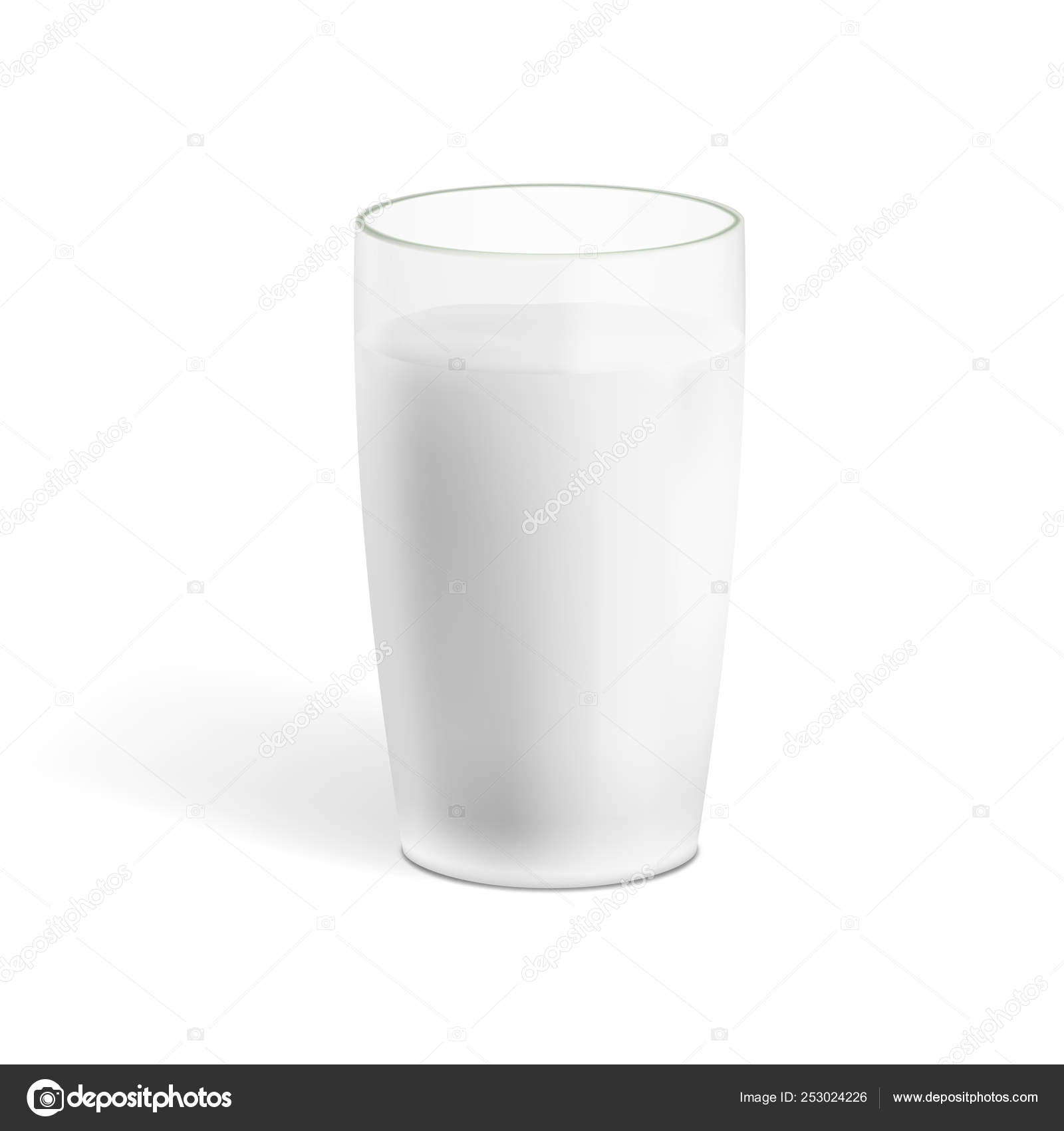 Realistic Milk In A Glass With Shadow Stock Vector Image by ©prahprah ...