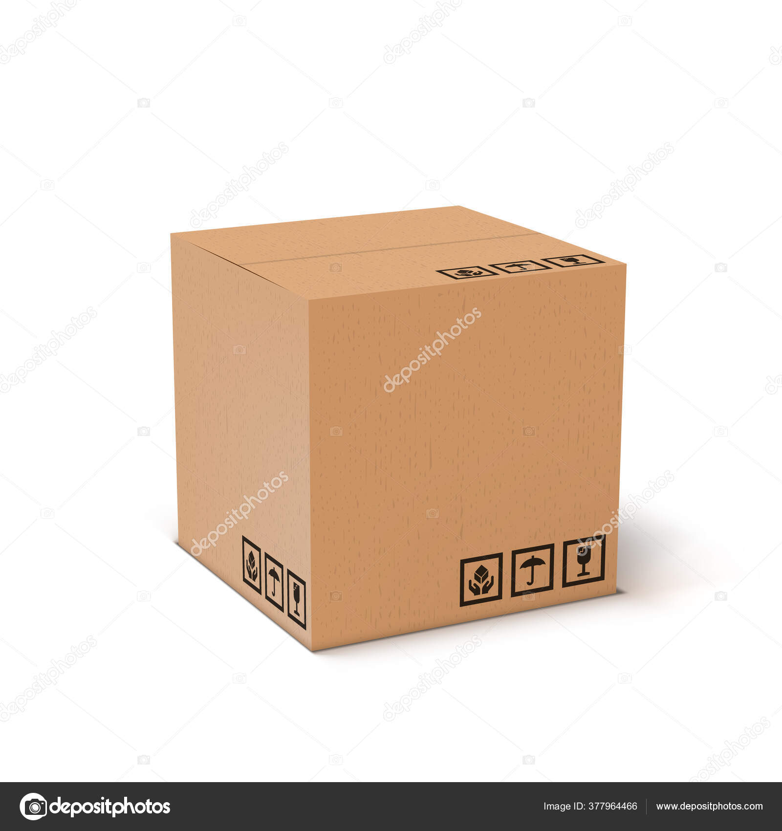 3D Brown Carton Delivery Packaging Container Box Stock Vector by ...