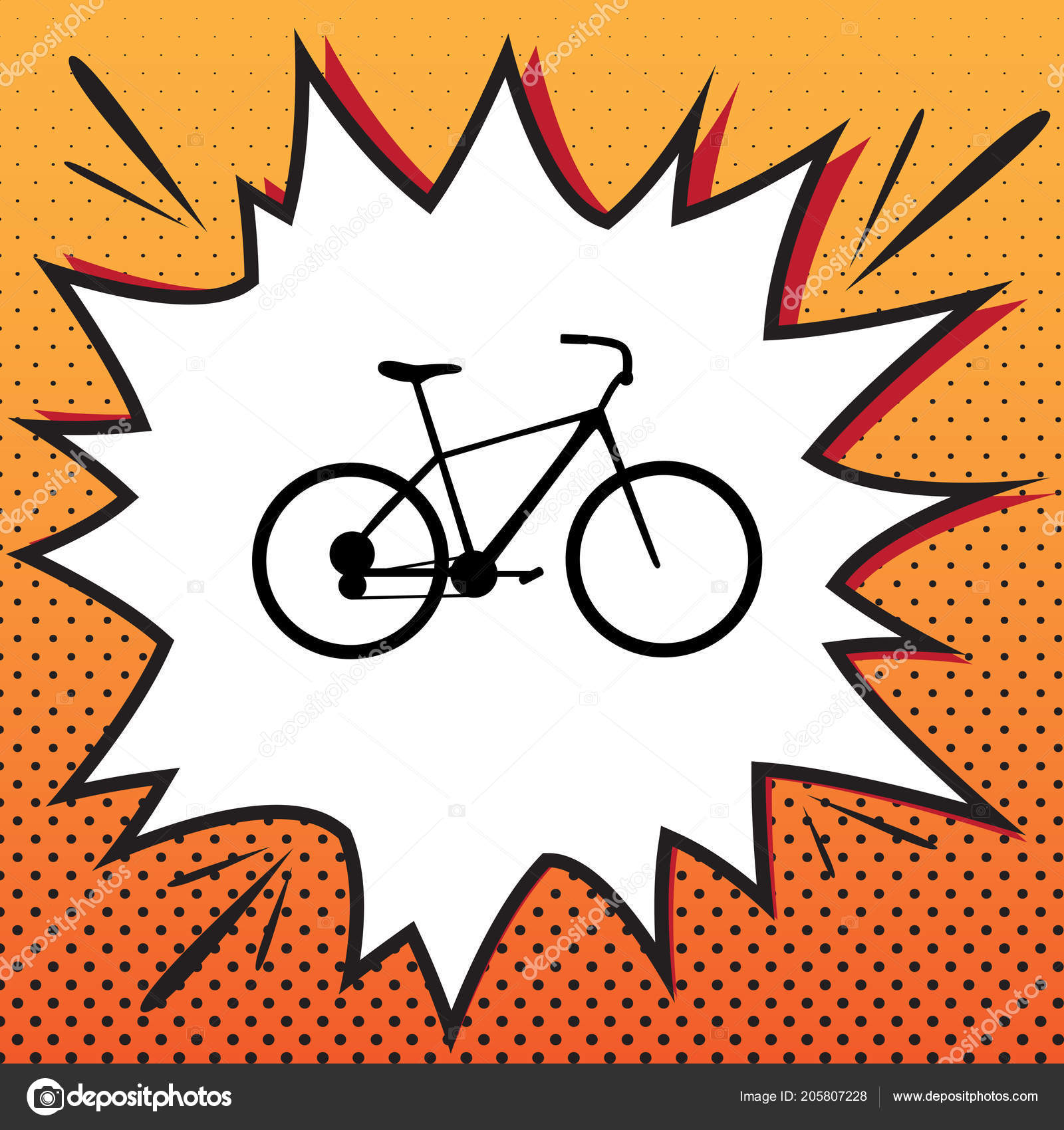 Bicycle, Bike sign. Vector. Comics style icon on pop-art backgro Stock Vector by ©Asmati1702 ...