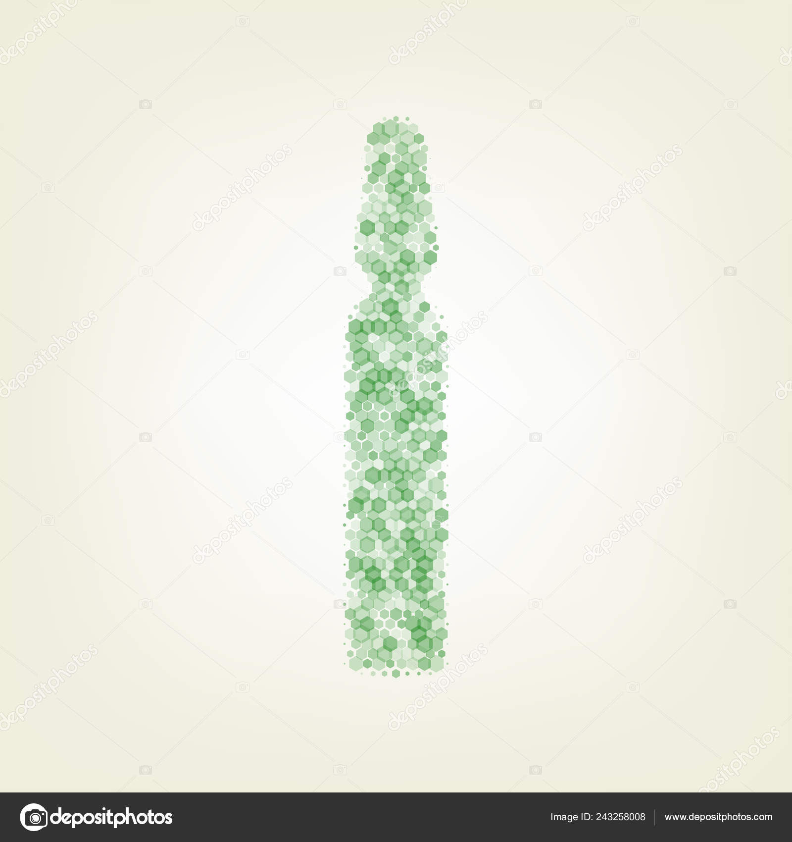 Medical Ampoule Sign Vector Green Hexagon Rastered Icon Noised Opacity ...