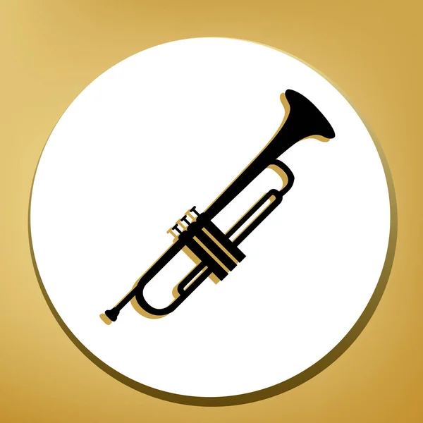 Musical instrument Trumpet sign. Flat style black icon on transparent ...