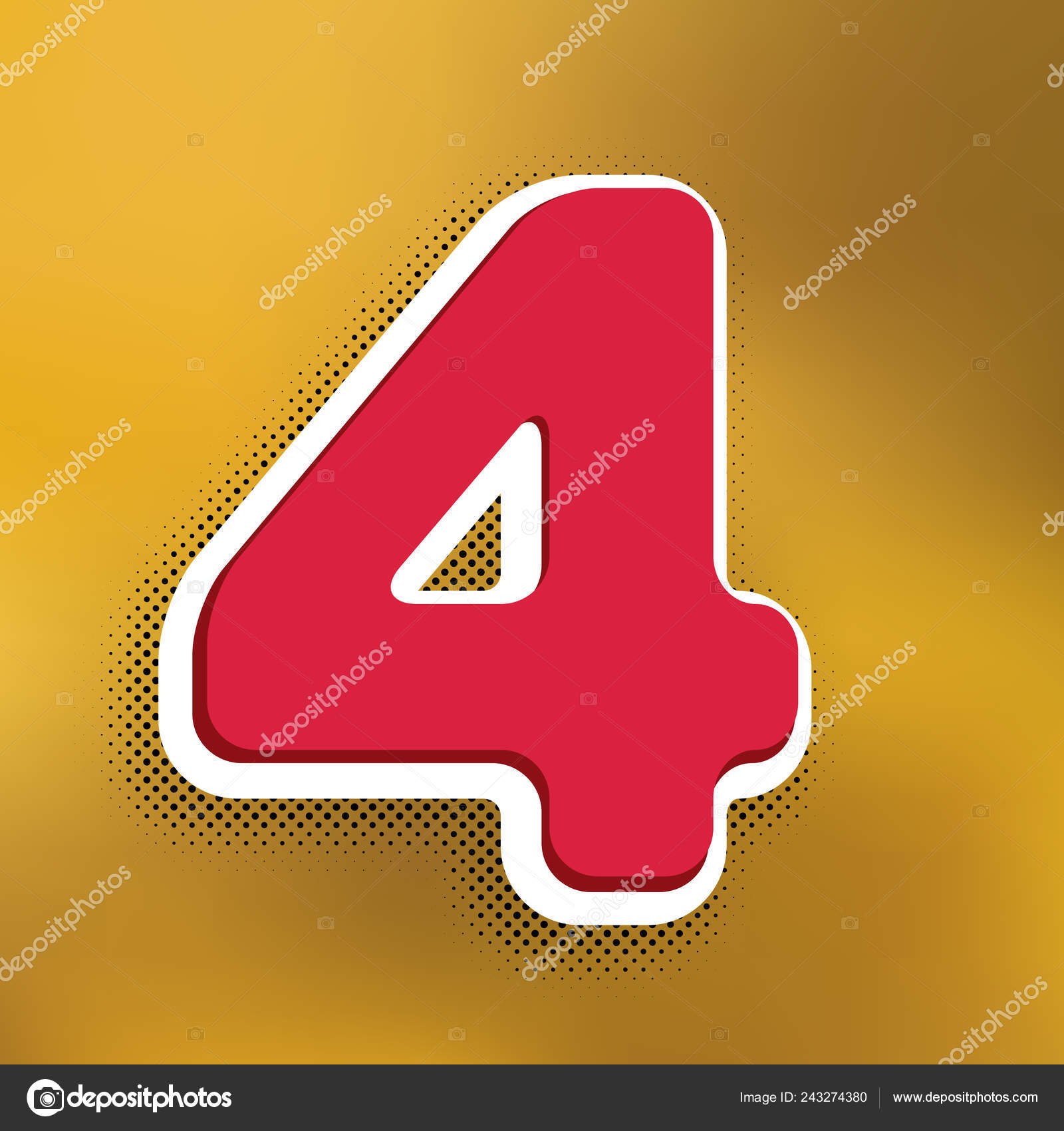 Number Sign Design Template Element Vector Magenta Icon Darker Shadow ...