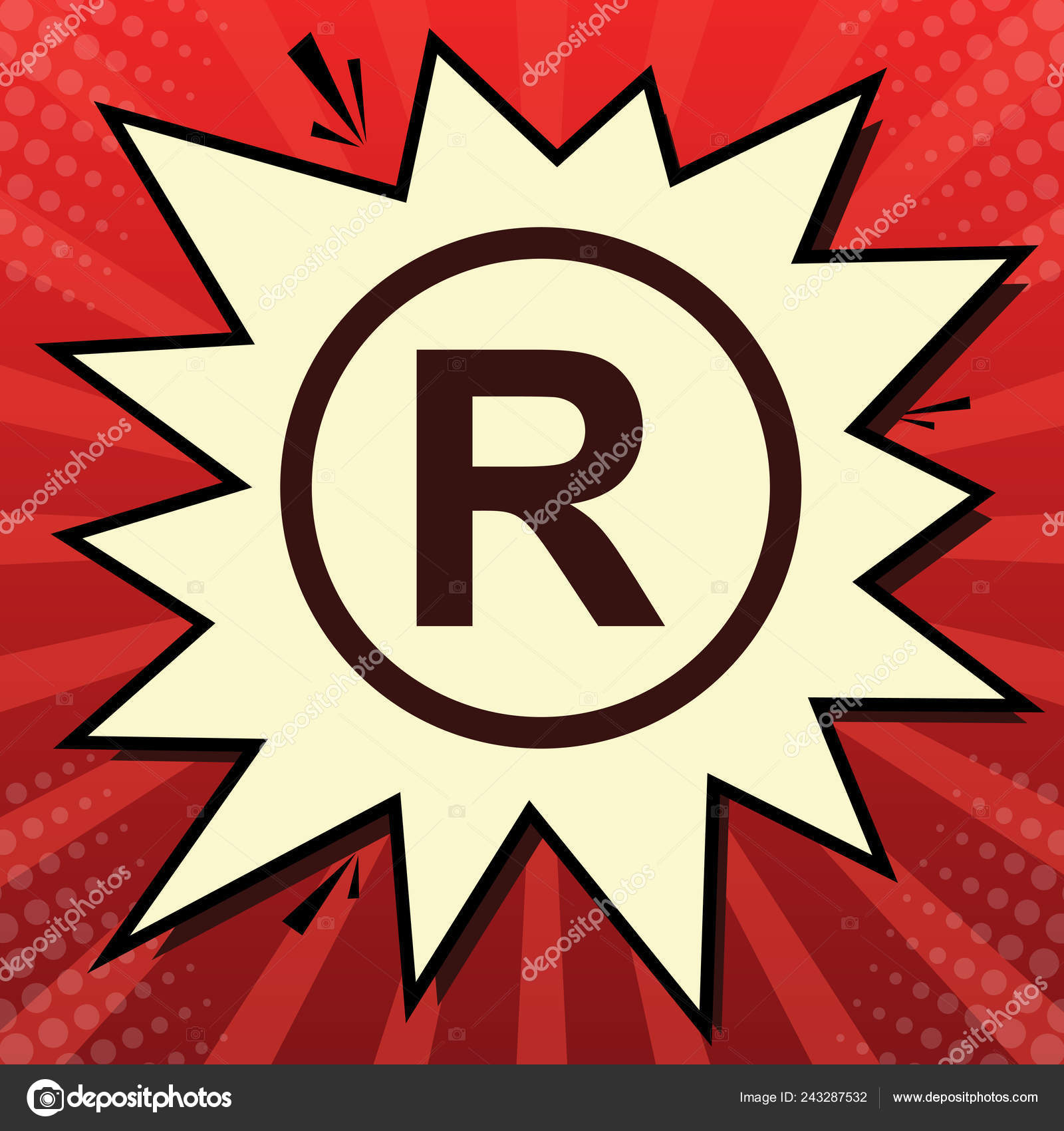 Registered Trademark Sign Vector Dark Red Icon Lemon Chiffon Shutter ...