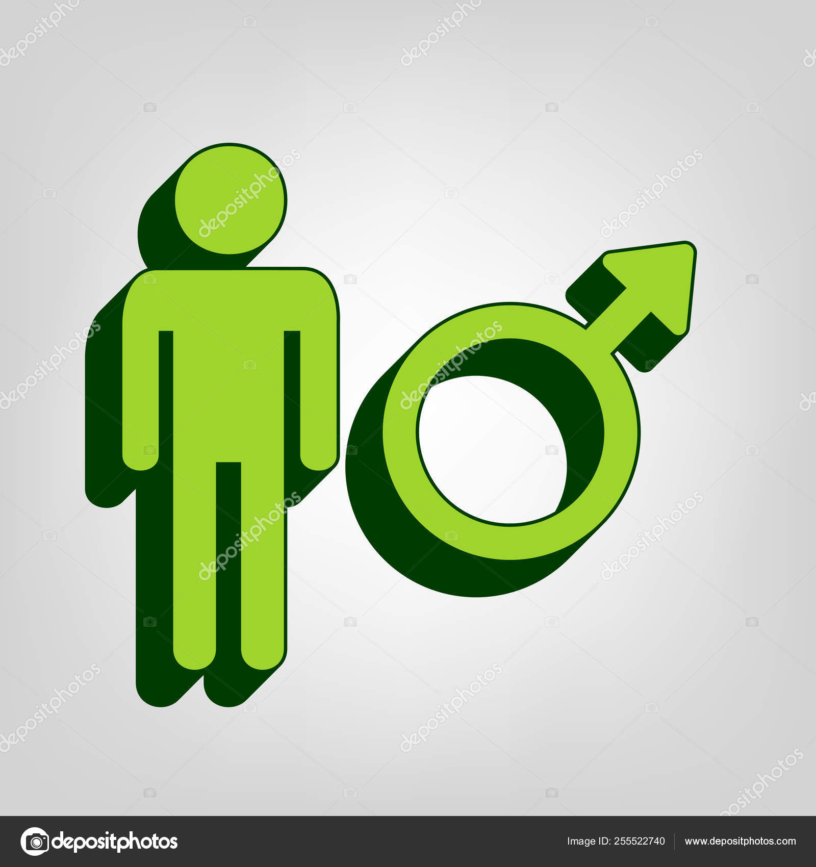 Male Sign Illustration Vector Yellow Green Solid Icon Dark Green Stock ...