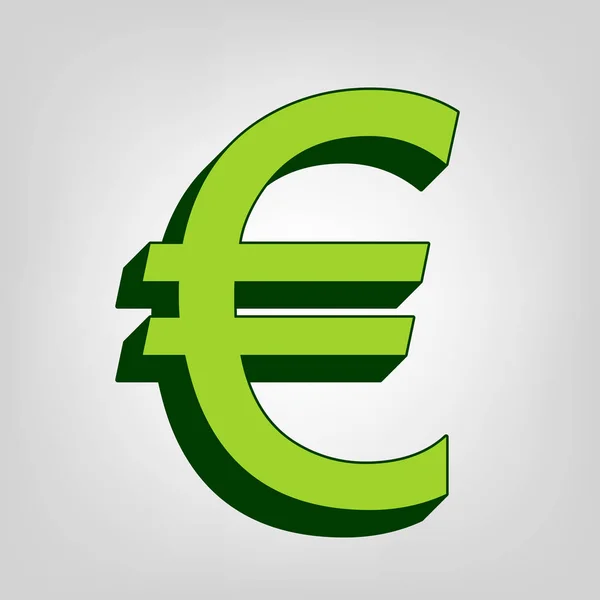 Euro sign. Dark green icon on transparent background. Stock Vector by ...