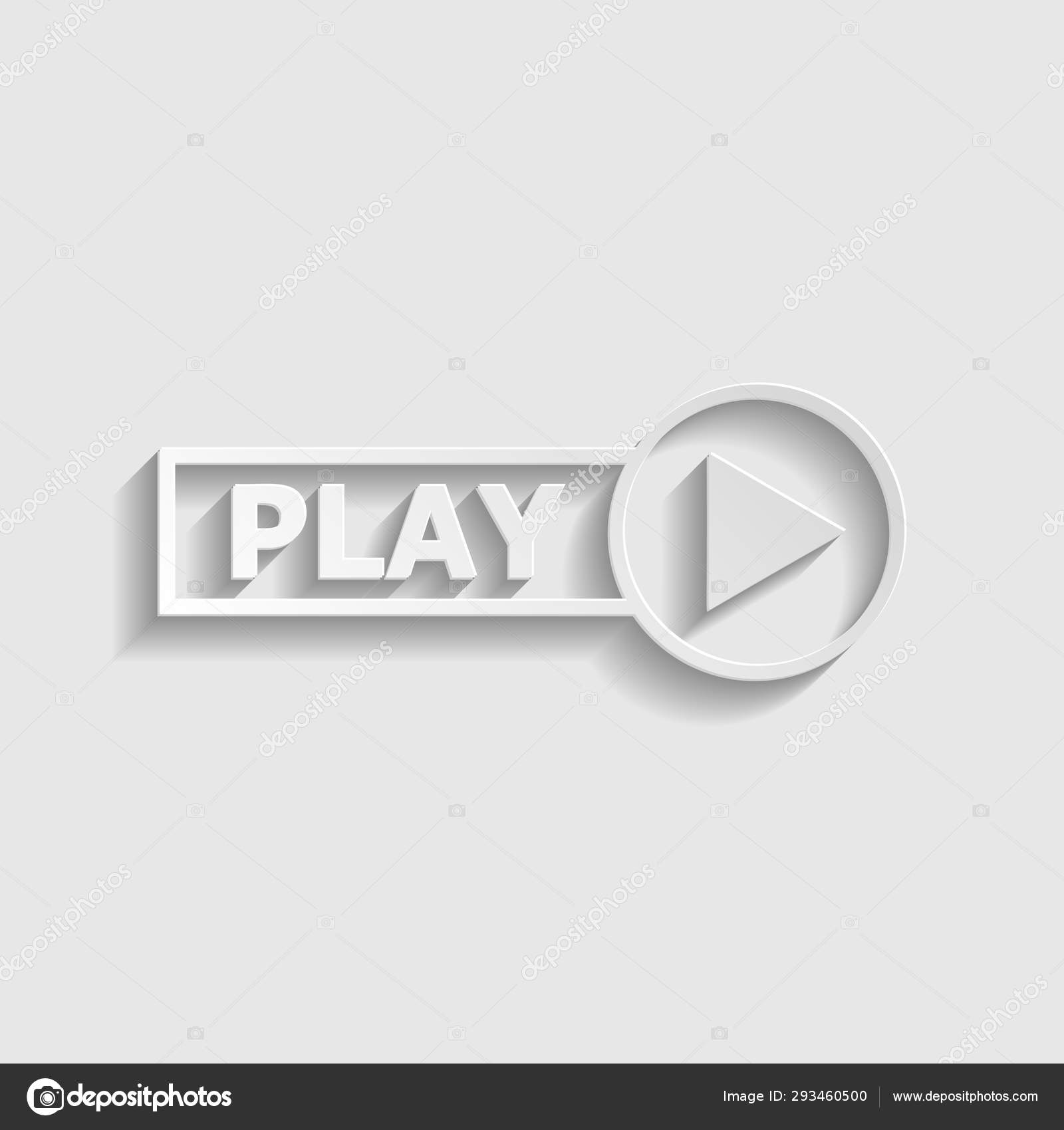 Play button sign. Paper style icon. Illustration. Stock Vector Image by ...