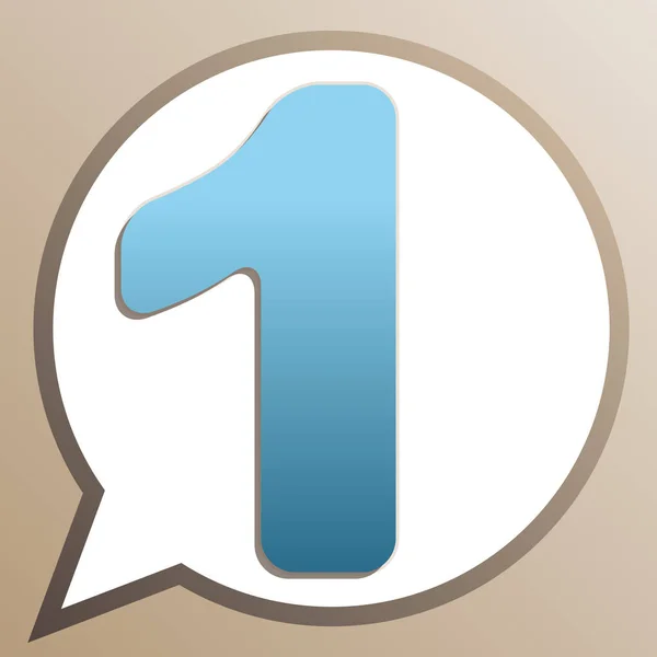 Number 1 sign design template element. Vector. White icon in red circle ...