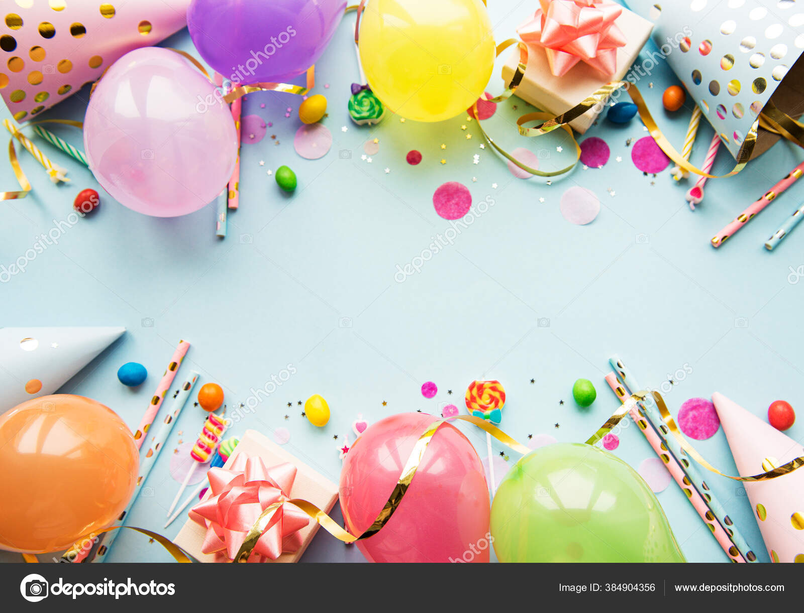 Happy Birthday Balloons And Confetti