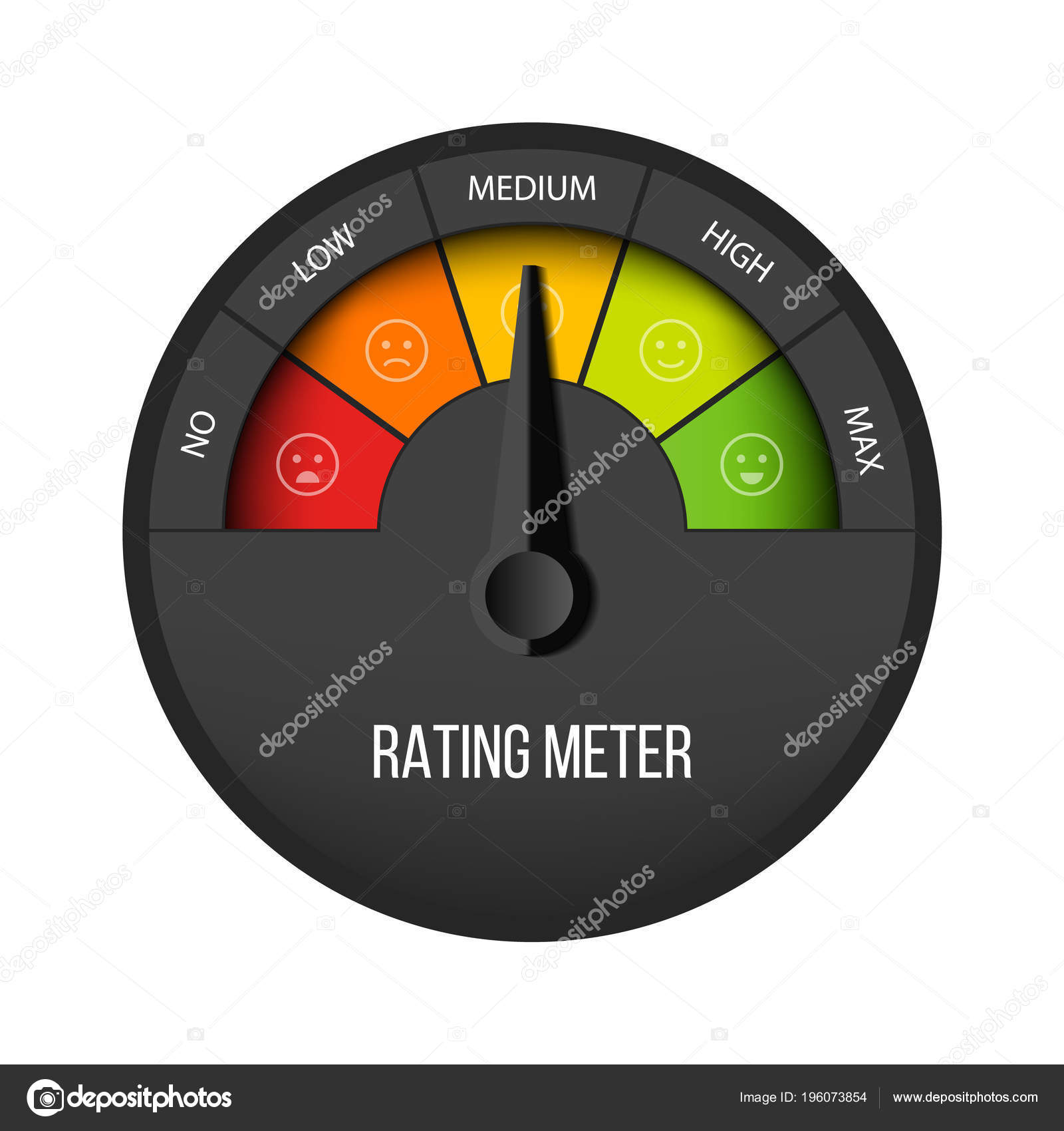 Creative vector illustration of rating customer satisfaction meter ...