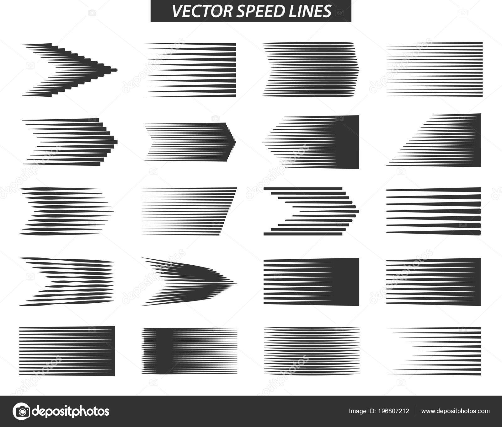 Creative vector illustration of different simple speed line isolated on ...