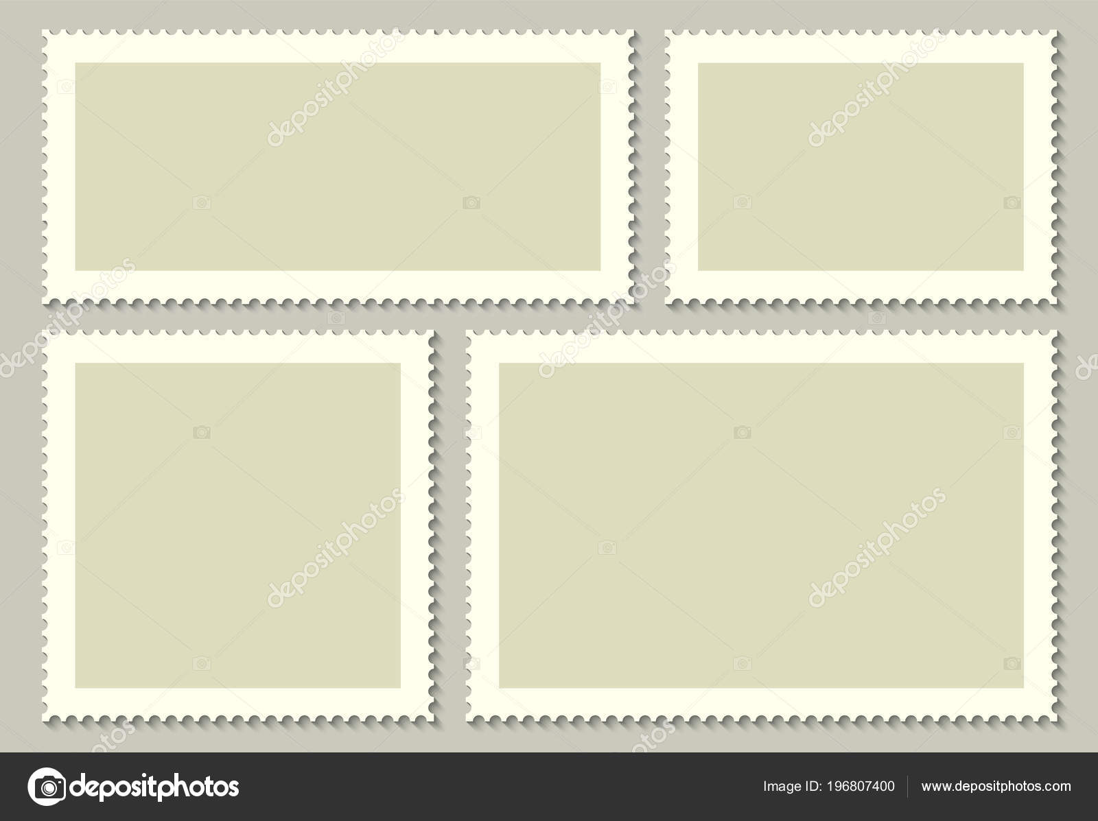Creative vector illustration of blank postage stamps set isolated on ...