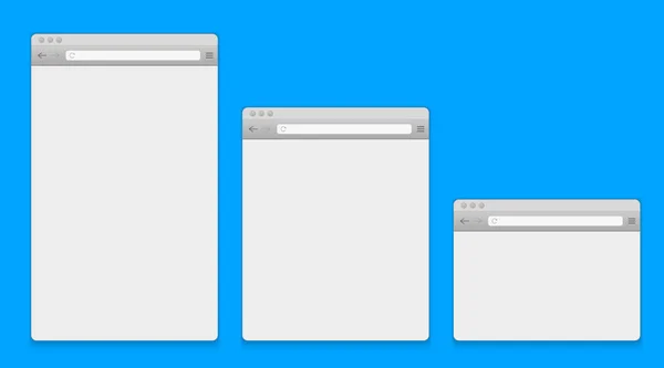 Open Internet browser window in a flat style. Design a simple blank web page. Template Browser ...