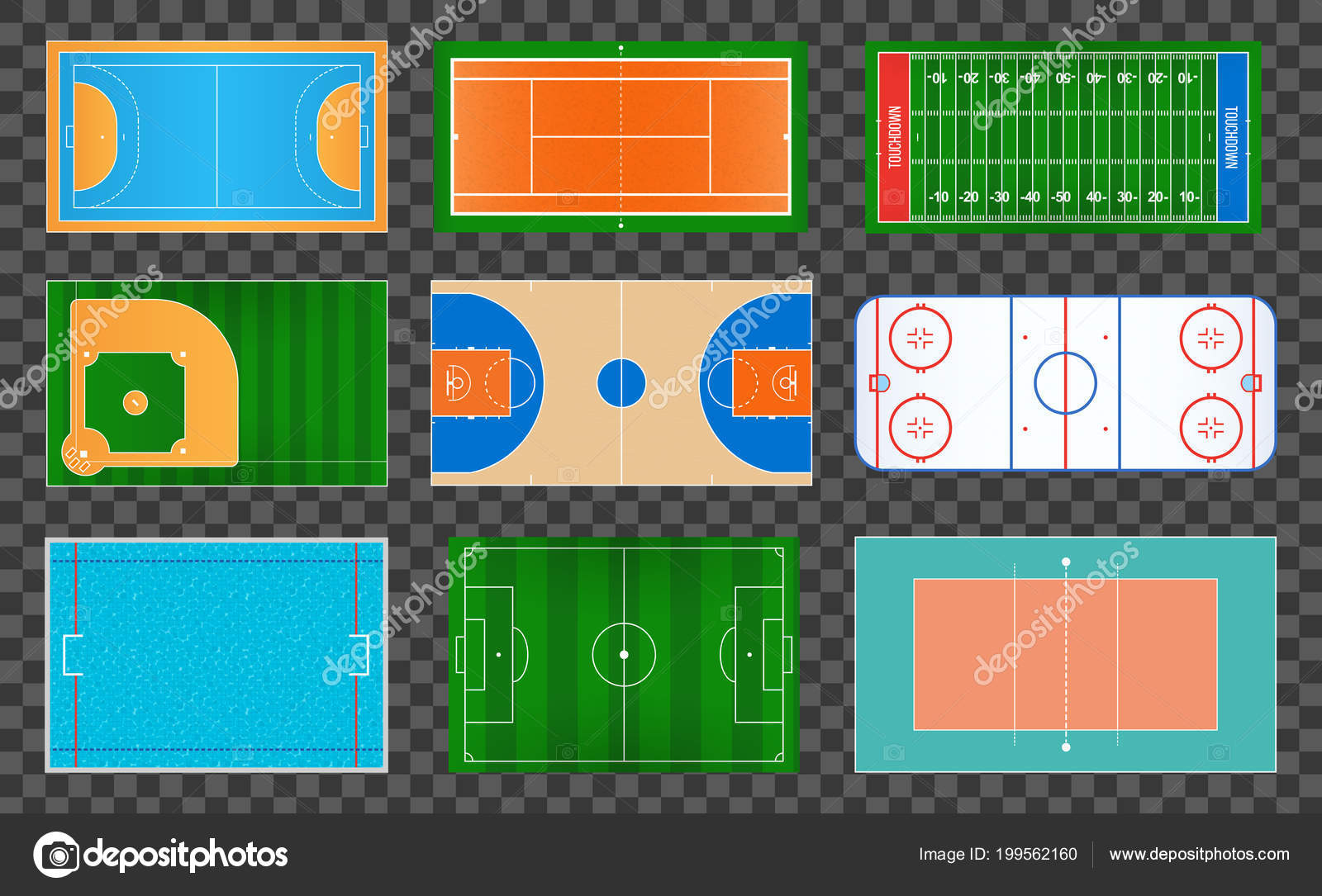 Creative Vector Illustration Sport Game Fields Marking Isolated ...