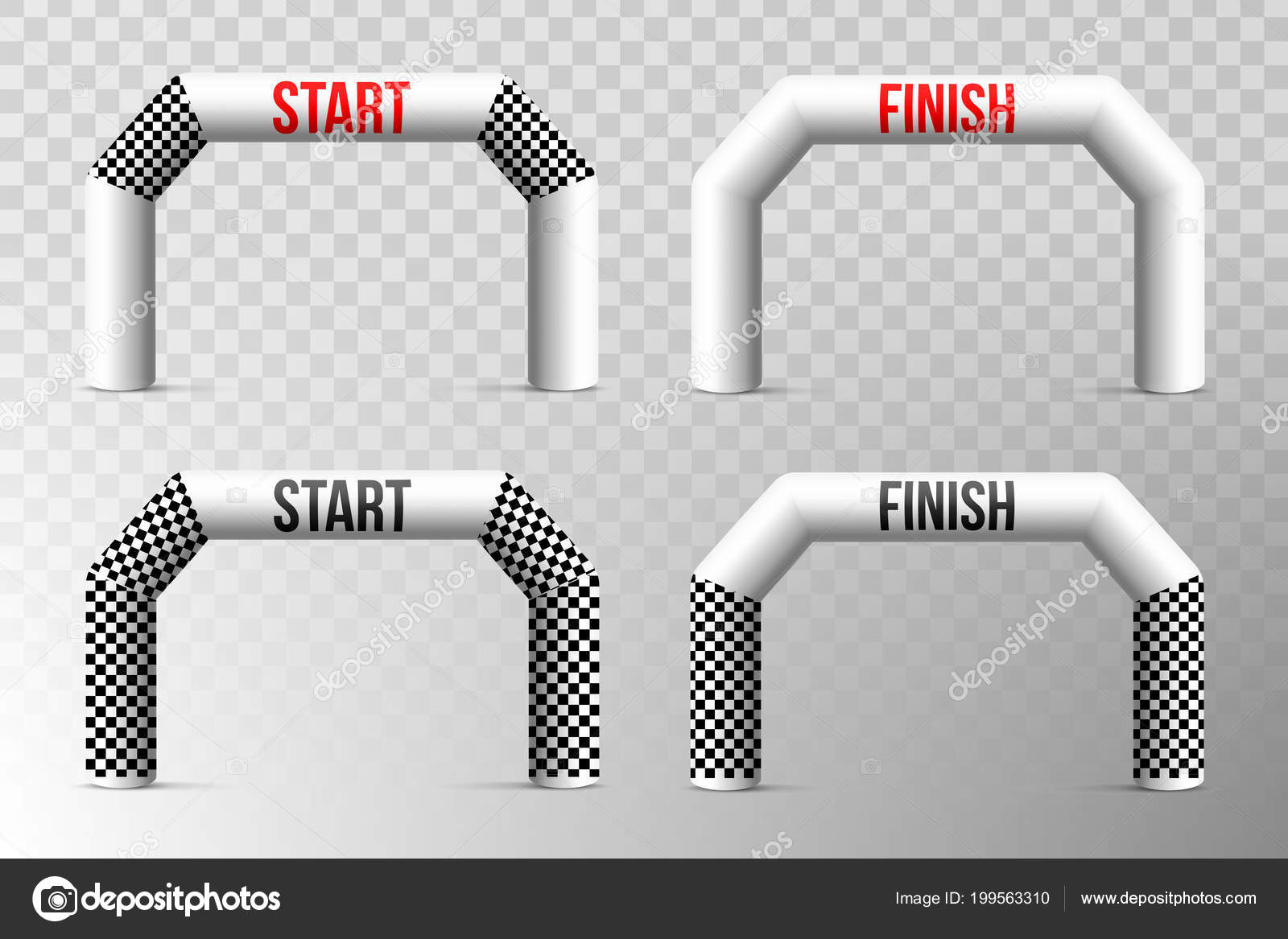 Creative Vector Illustration Finish Line Inflatable Arch Isolated ...