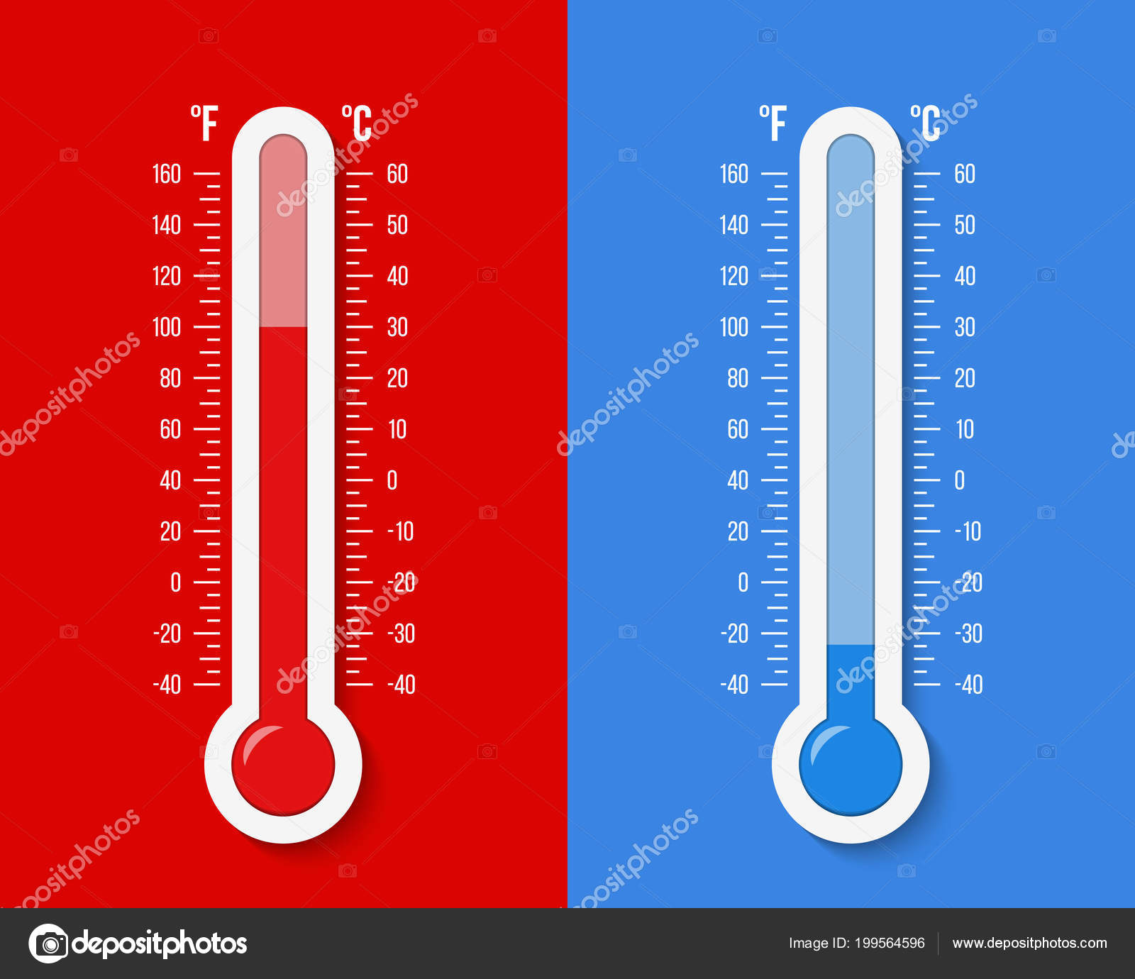 Creative Vector Illustration Celsius Fahrenheit Meteorology ...