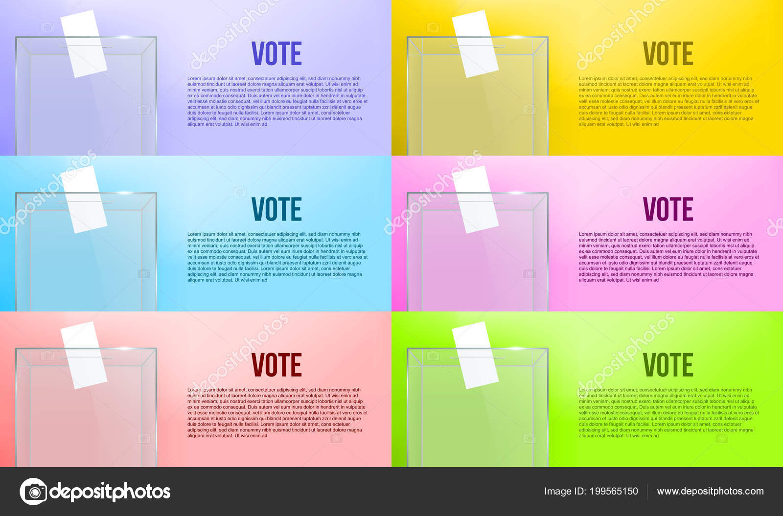 Creative Vector Illustration Realistic Empty Transparent Ballot Box ...
