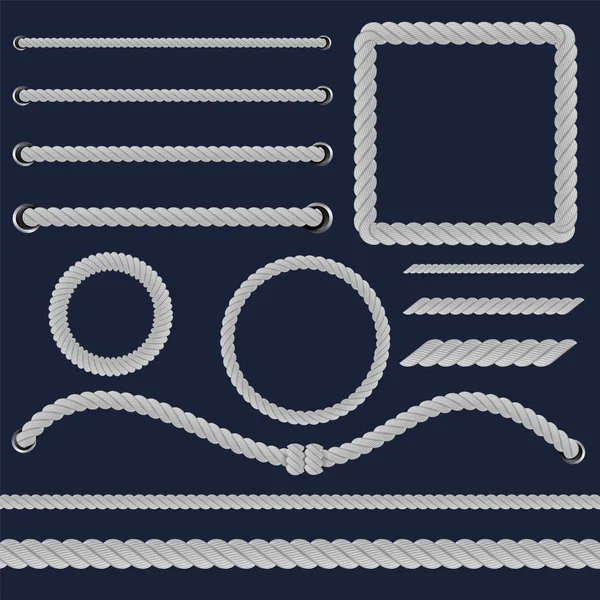 Creative Vector Illustration Realistic Nautical Twisted Rope Knots ...