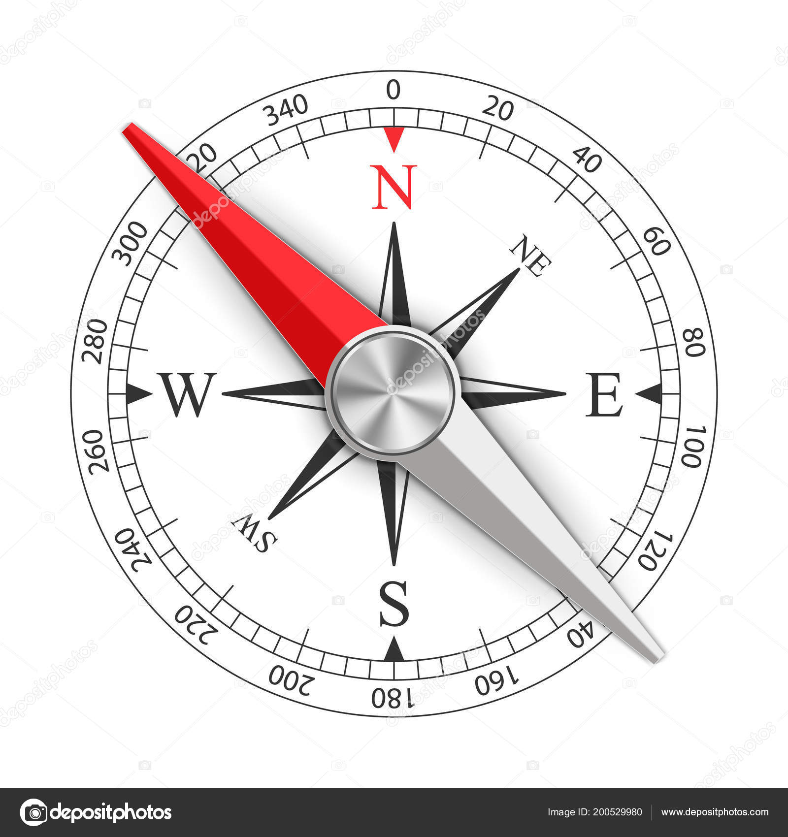 Creative vector illustration of wind rose magnetic compass isolated on ...
