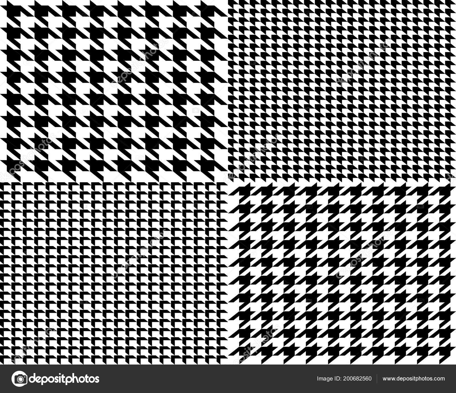 Creative vector illustration of fabric houndstooth seamless vector pattern background. Geometric ...