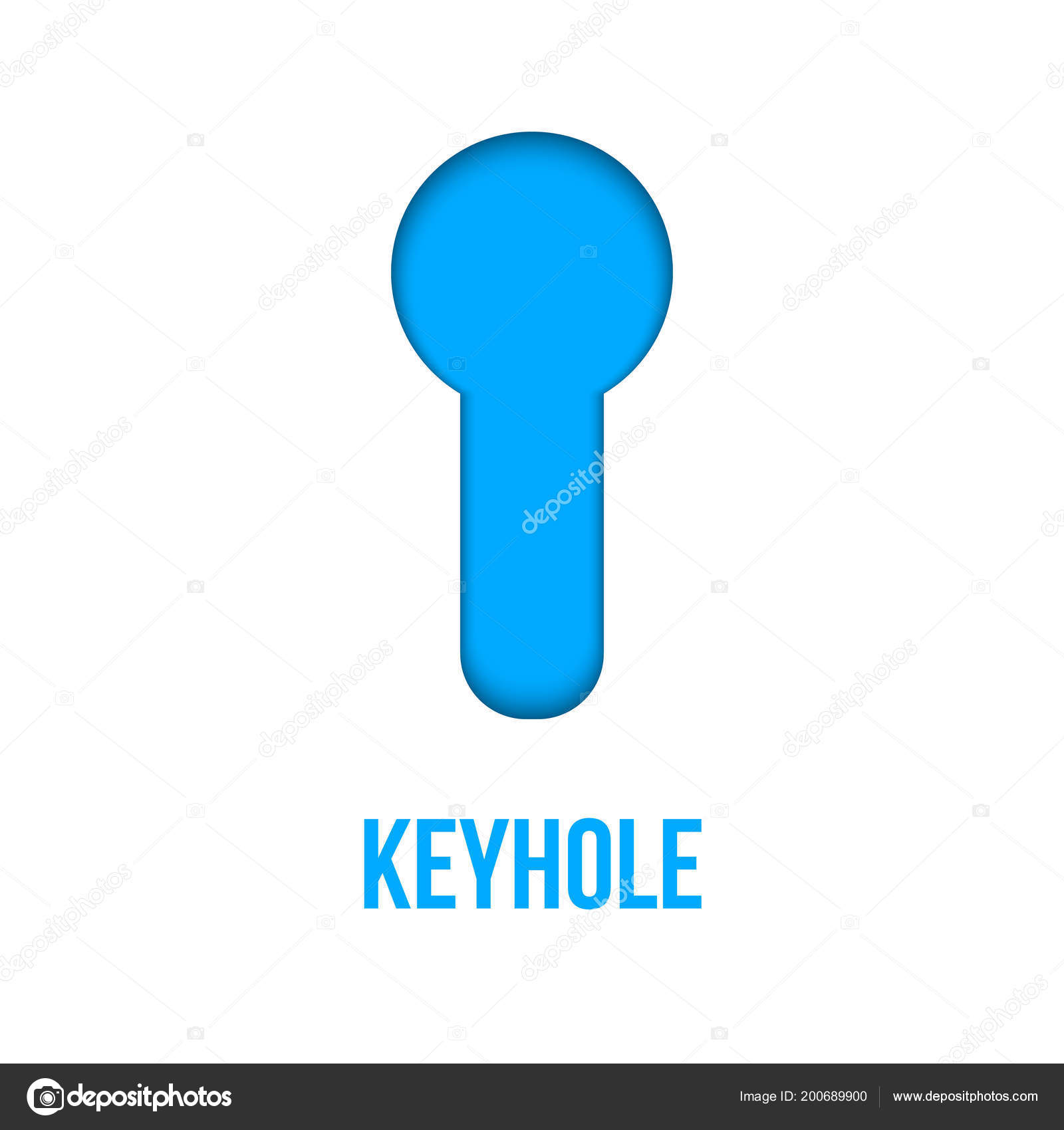 Creative vector illustration of realistic bright glossy metal keyhole ...