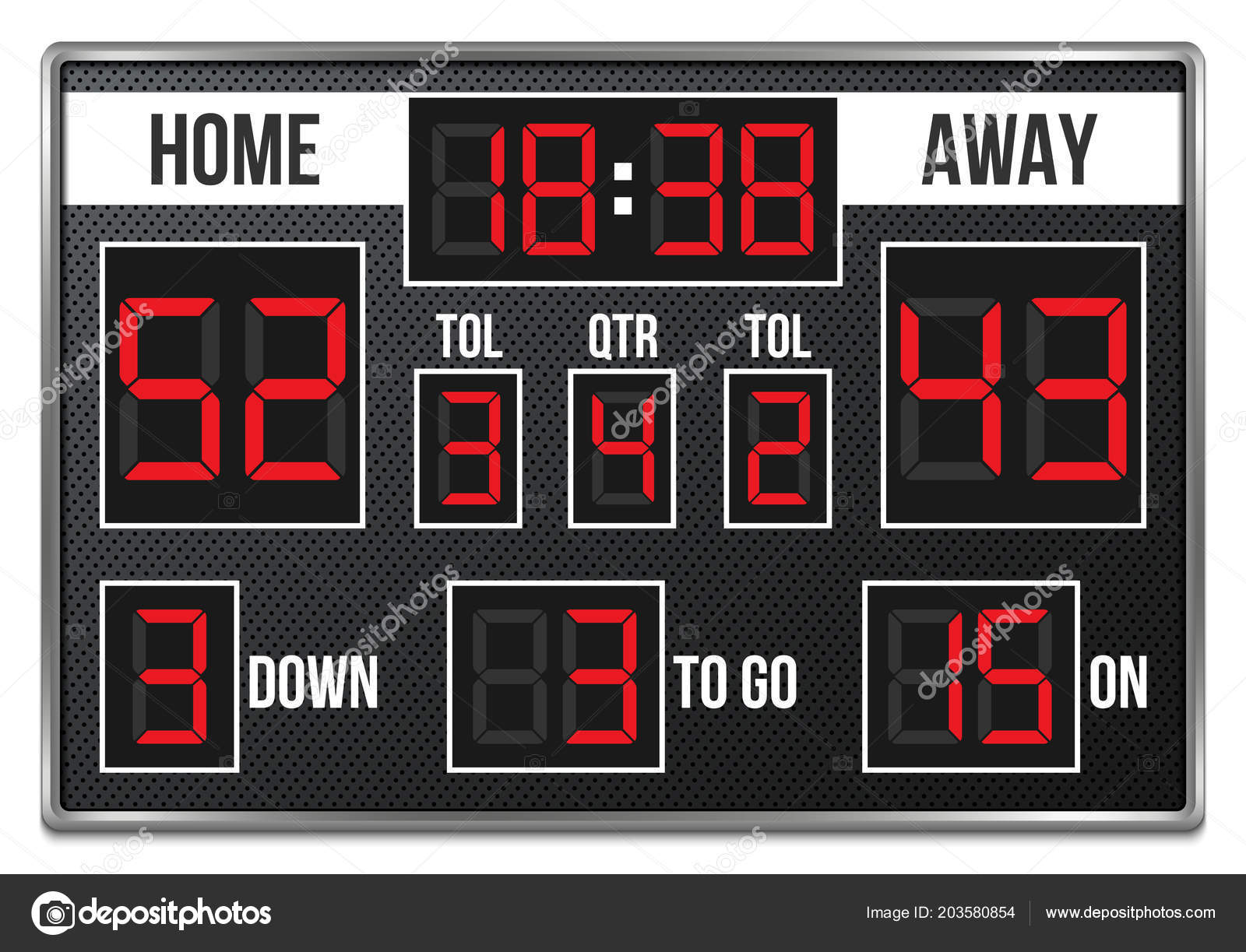 Creative vector illustration of american football scoreboard with ...