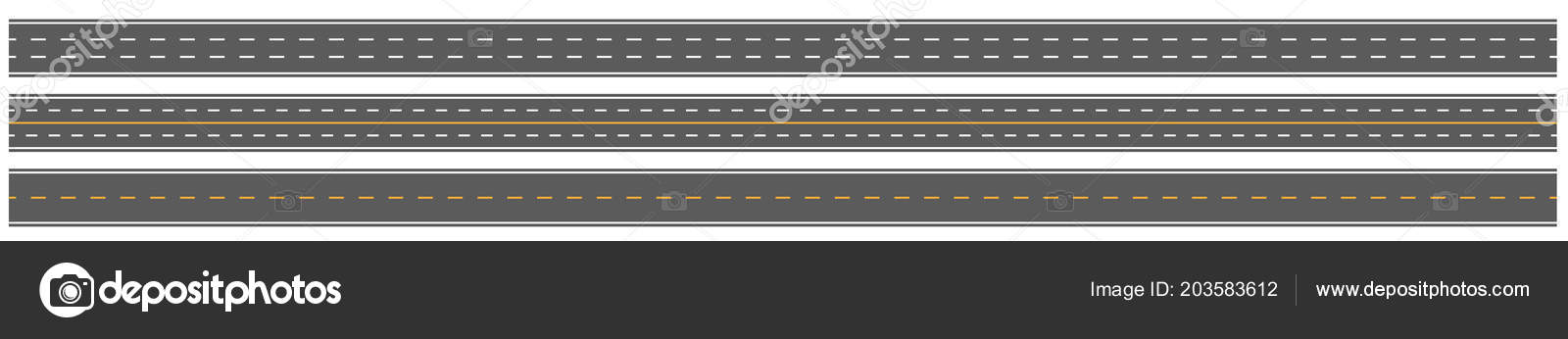Creative vector illustration of horizontal straight seamless roads ...