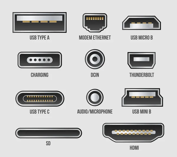 Creative vector illustration of usb computer universal connectors icon ...