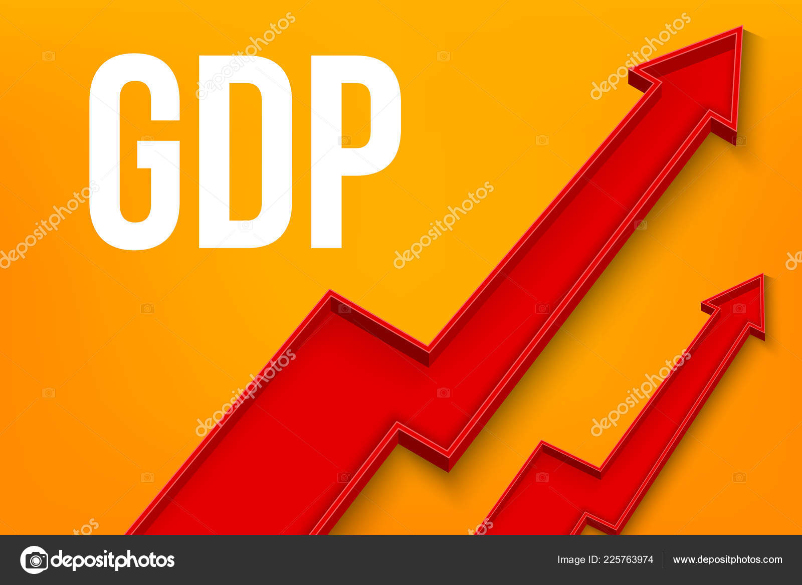 Creative vector illustration of GDP - gross domestic product text with ...