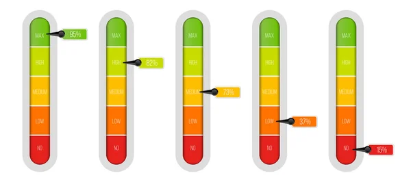 Vertical color level indicator. Progress bar template. Vector ...