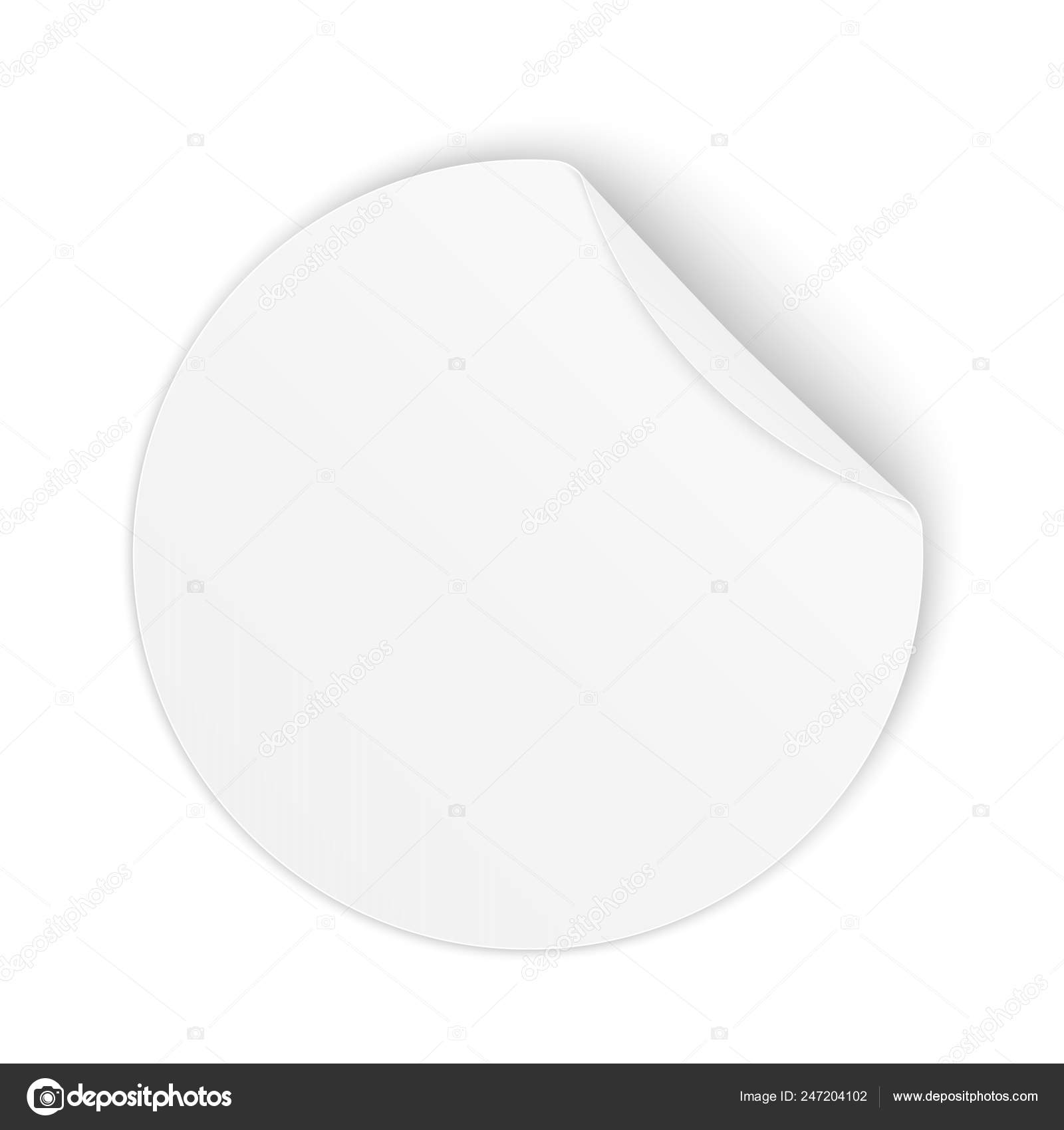 Creative vector illustration of round adhesive stickers with curved ...