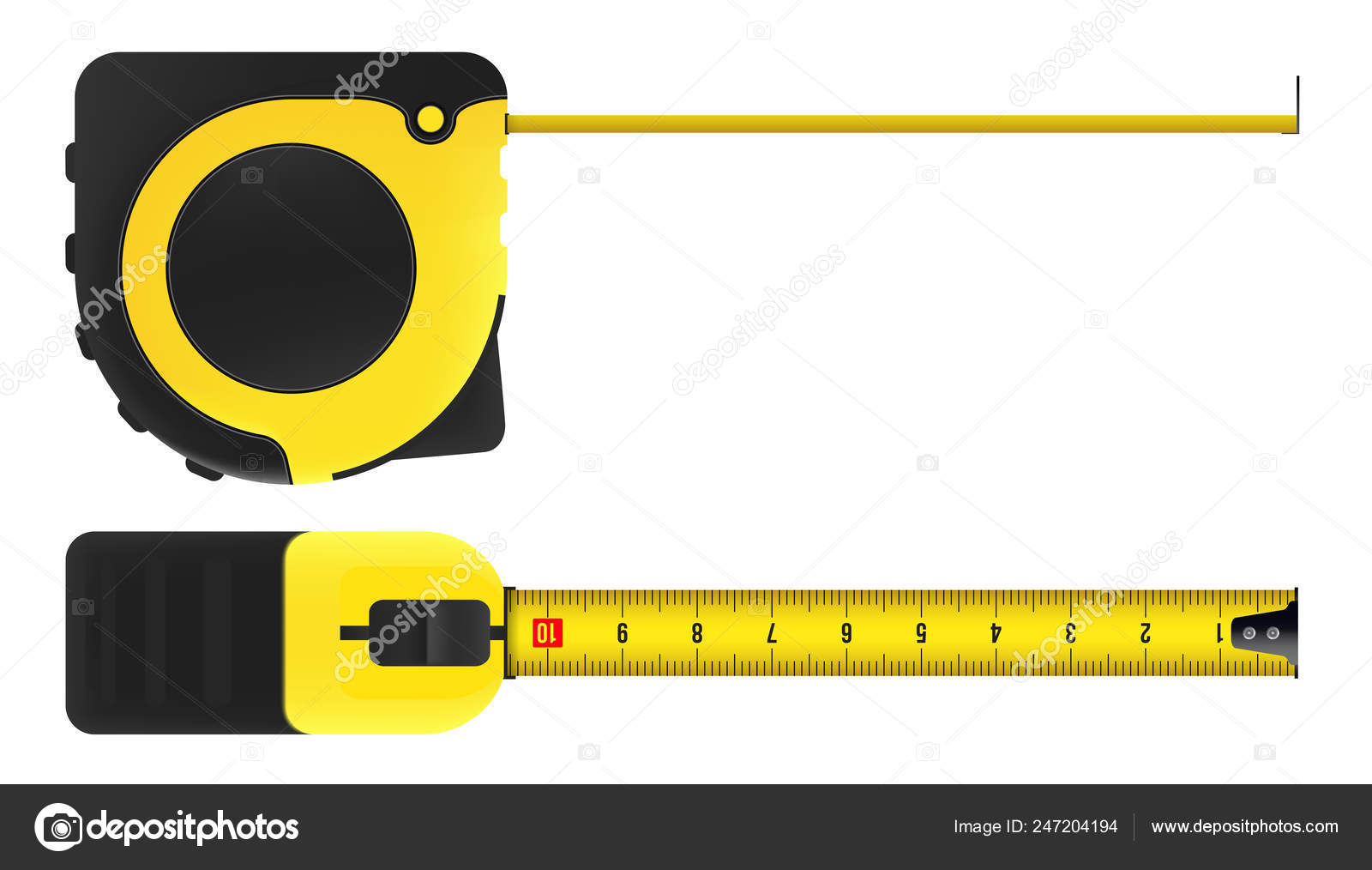 Creative vector illustration of tape measure, measuring tool, ruler ...