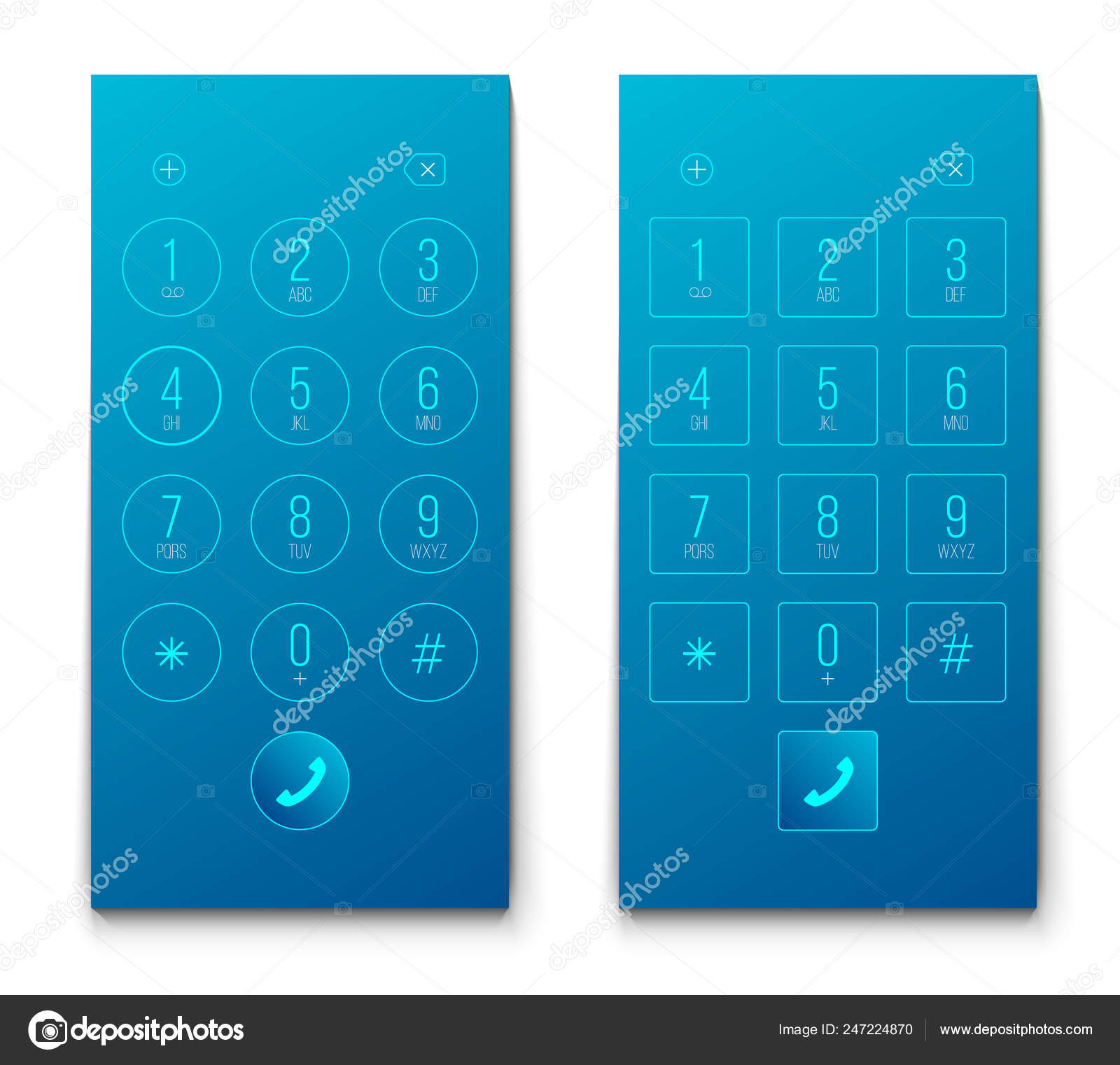 Creative vector illustration of phone dial, keypad with numbers ...