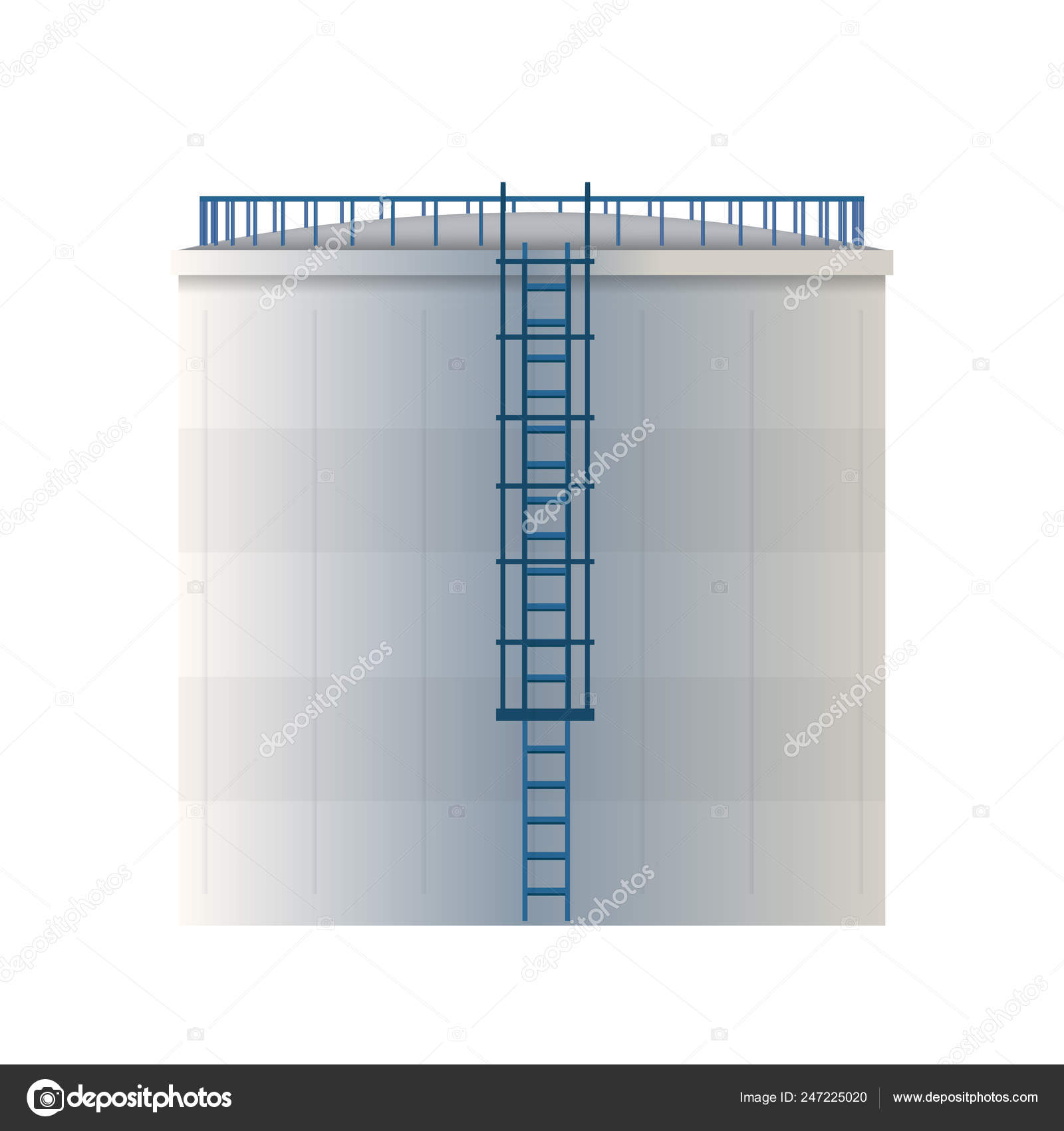 Creative vector illustration of water tank, crude oil storage reservoir ...