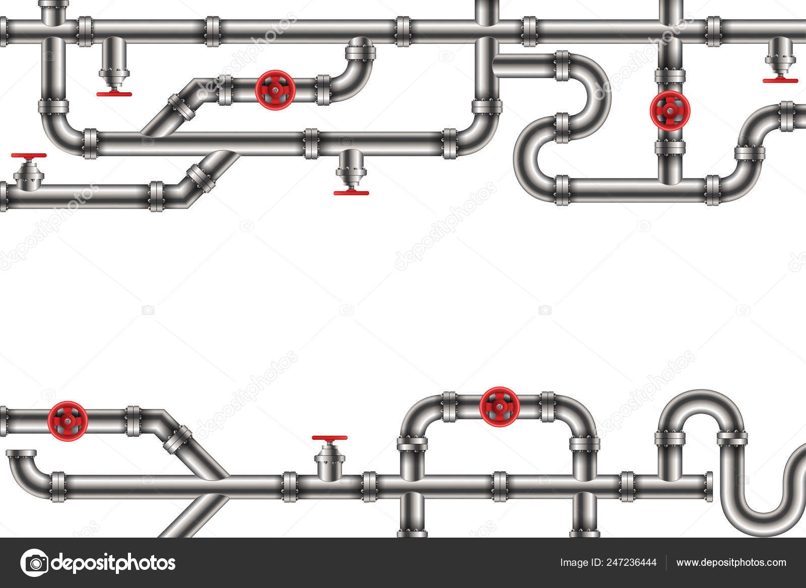 Creative vector illustration of industrial oil, water, gas pipe system ...