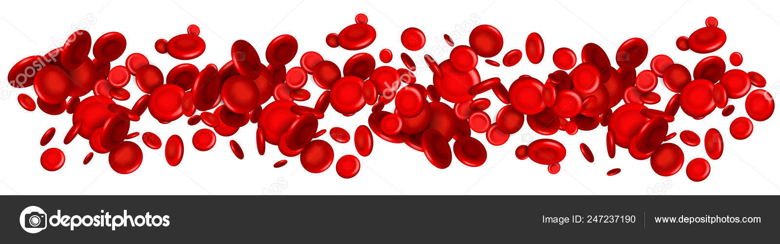 Creative vector illustration of red blood cells stream, microbiological ...