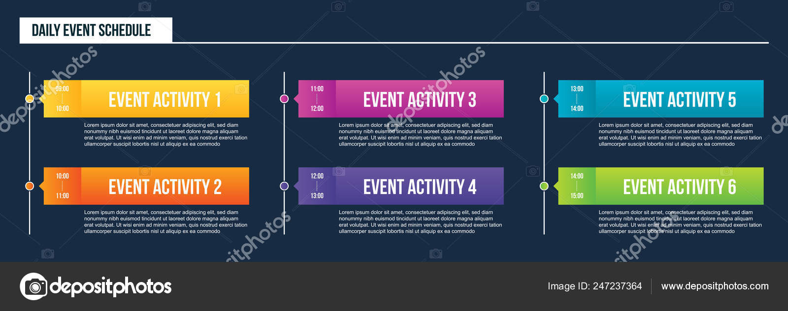 Ilustrasi vektor kreatif dari jadwal acara harian kosong yang ...