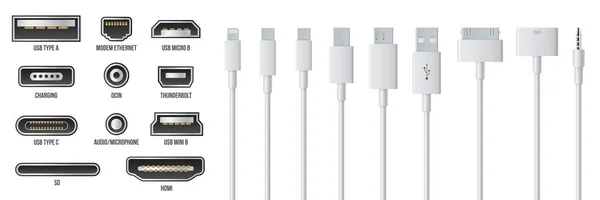 Creative vector illustration of usb computer universal connectors icon ...