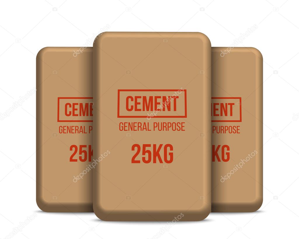 Ilustración Vectorial Creativa De Bolsas De Cemento Sacos De Papel Aislados Sobre Fondo
