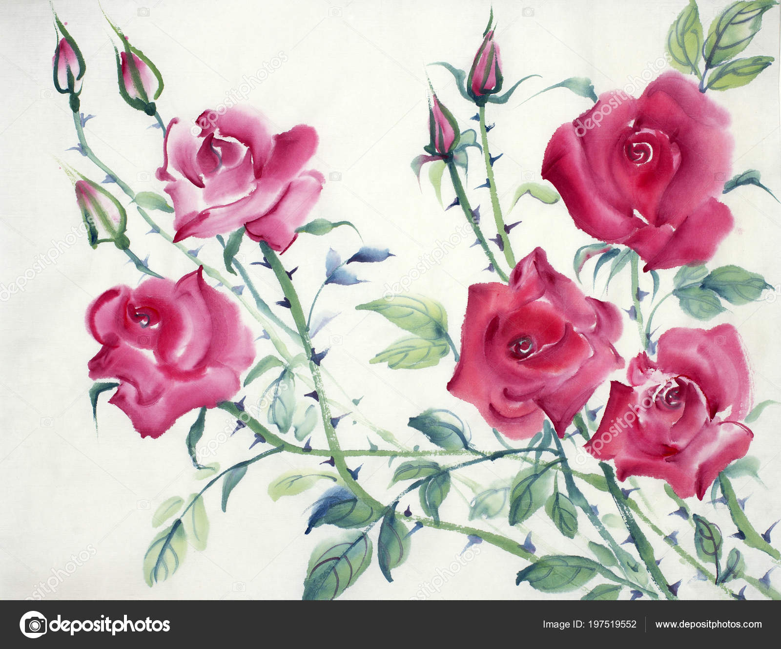 Rose Bush Painting