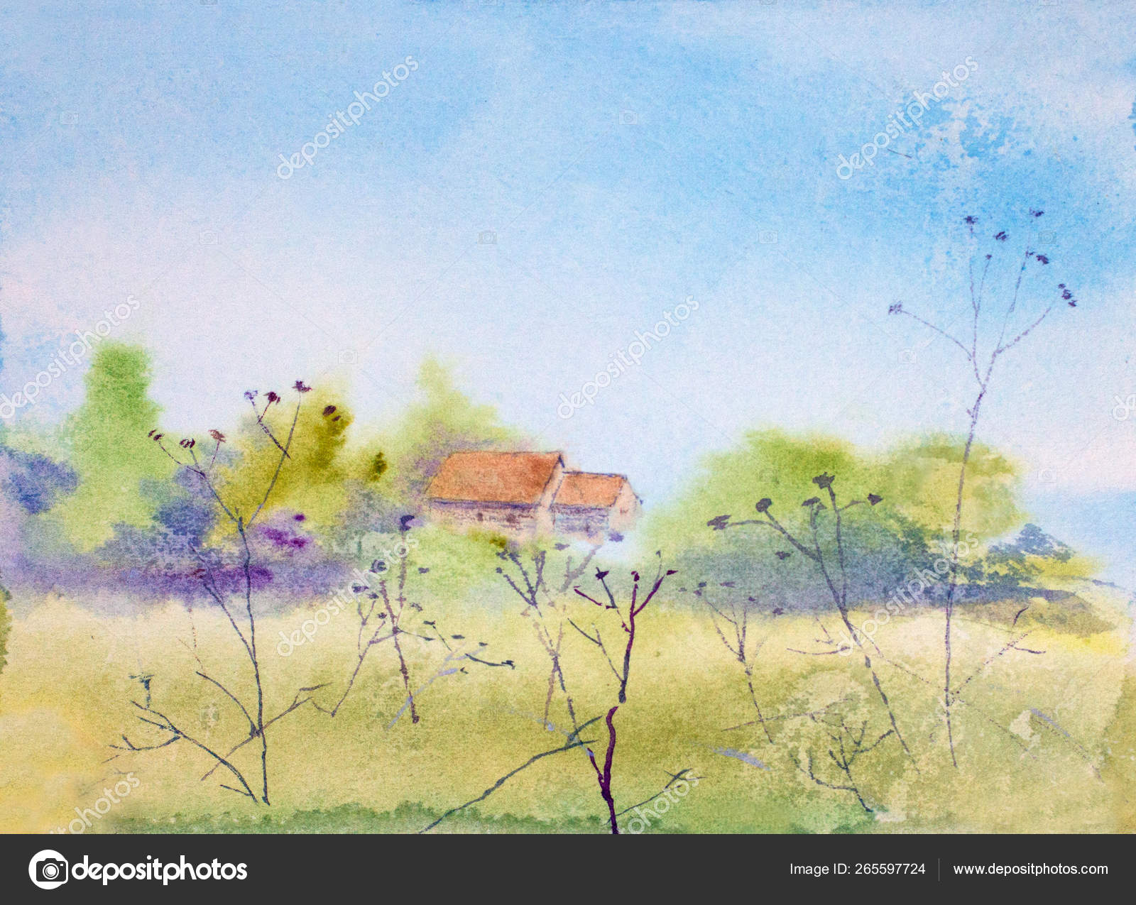 Bright spring landscape with field Stock Illustration by ©nikolai2 ...